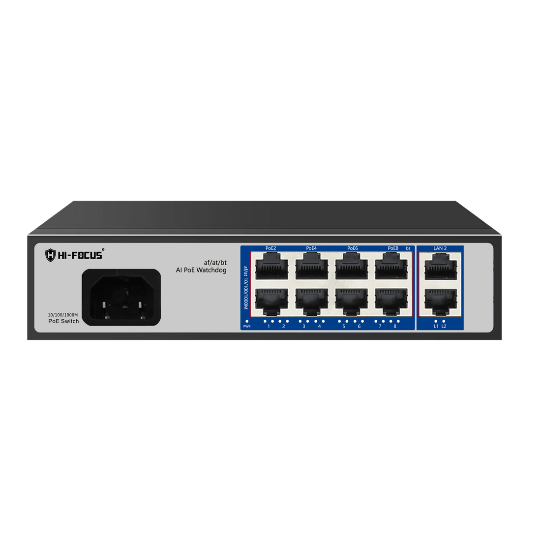 Hifocus 8port 100/1000 UPLINK Poe switch HF-SGI08-120W – Swiftech