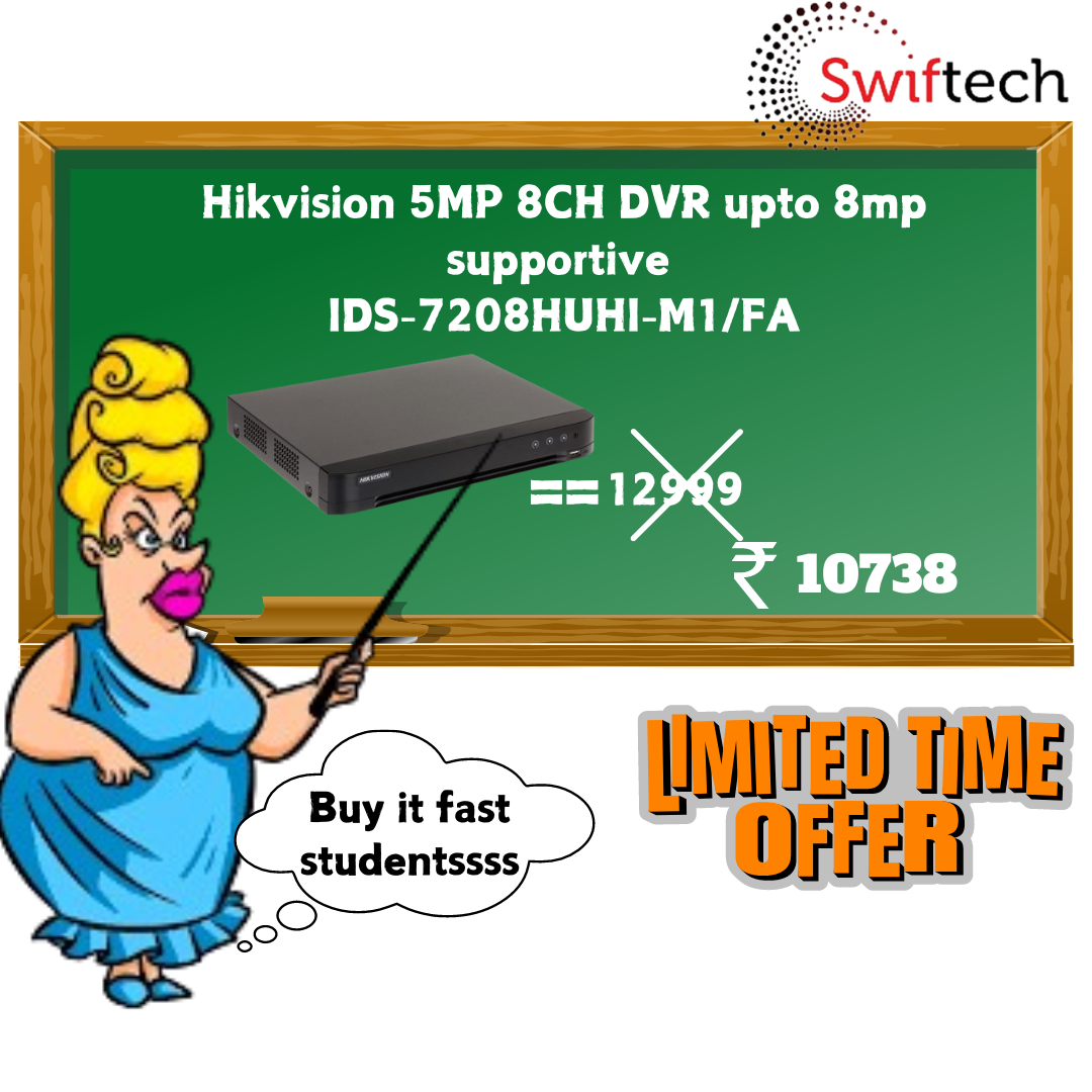Hikvision 5MP 8CH DVR upto 8mp supportive IDS-7208HUHI-M1/FA – Swiftech
